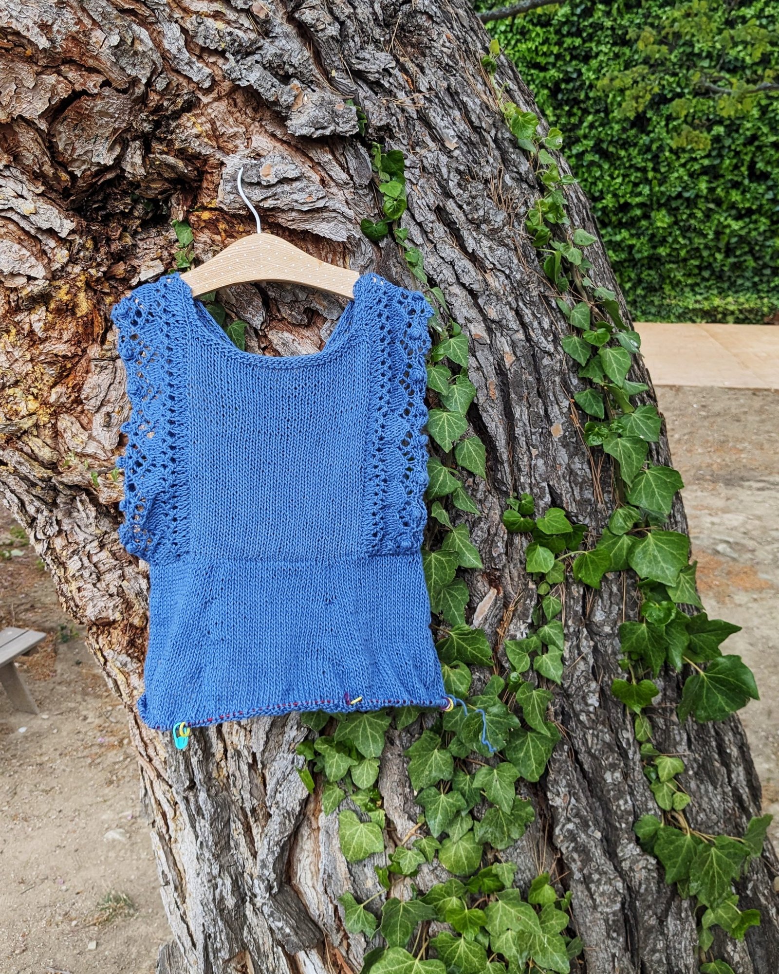 Nora dress lace straps knitting pattern - ileradebu