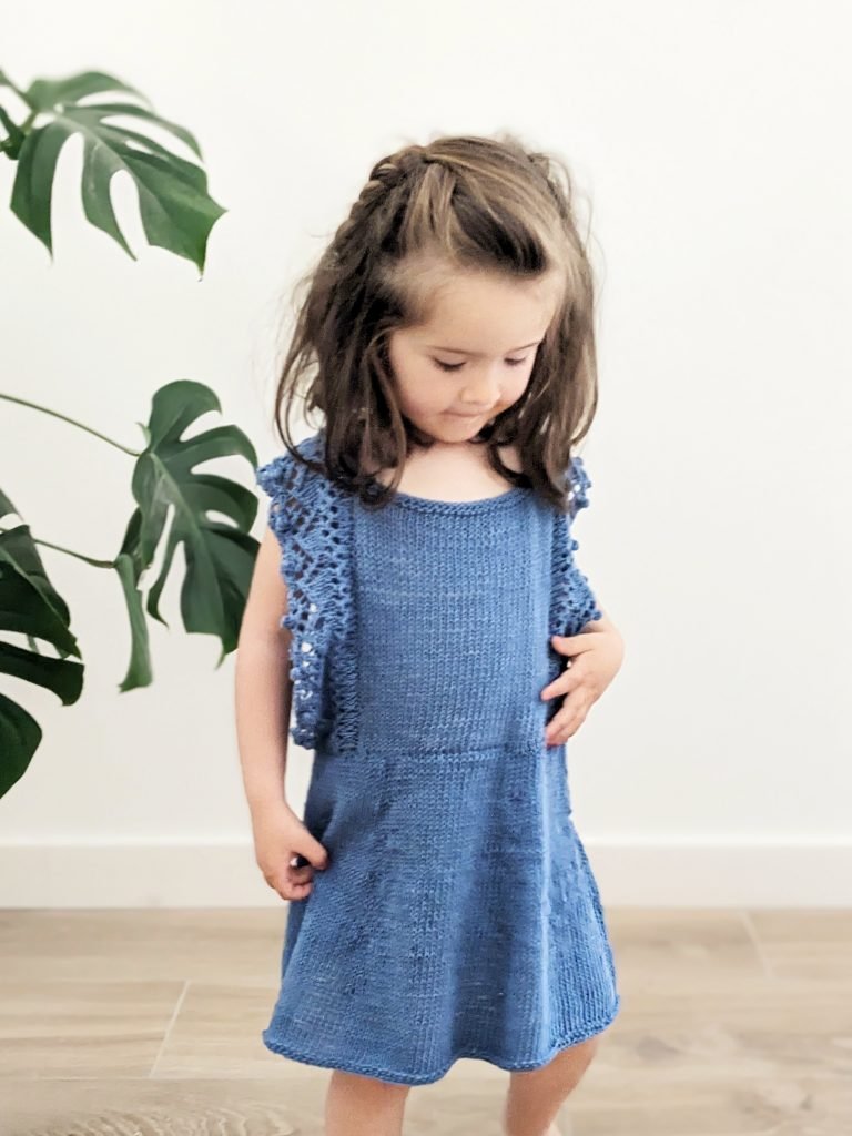 Nora dress lace straps knitting pattern - ileradebu
