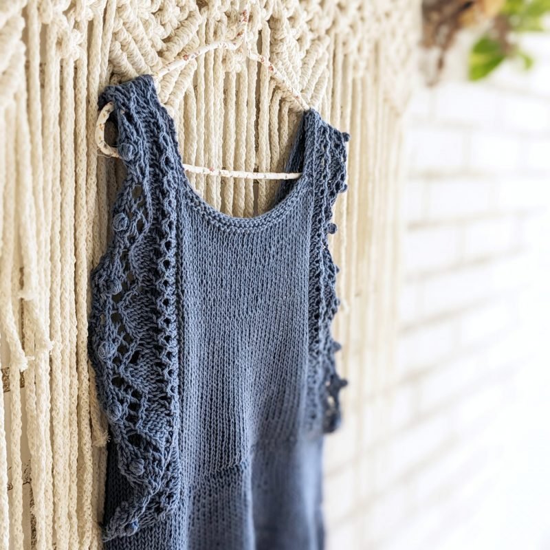 Nora dress lace straps knitting pattern - ileradebu